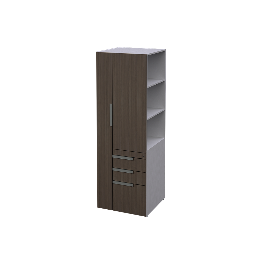 Open Side Wardrobe/Storage Cabinet 24 x 24 x 72" Right LPL | Portal Gebesa